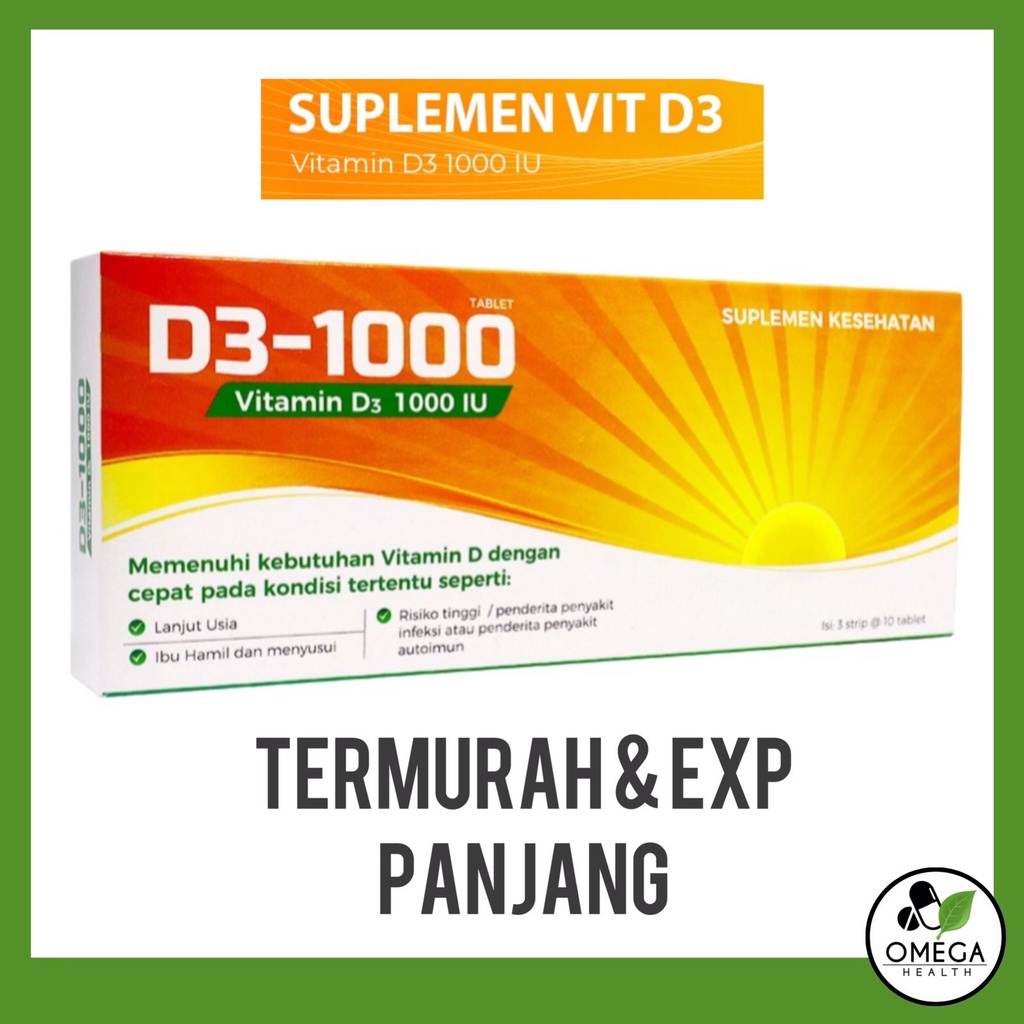 Jual D3-1000 Suplemen Vitamin D3 - 30 Tablet | Shopee Indonesia