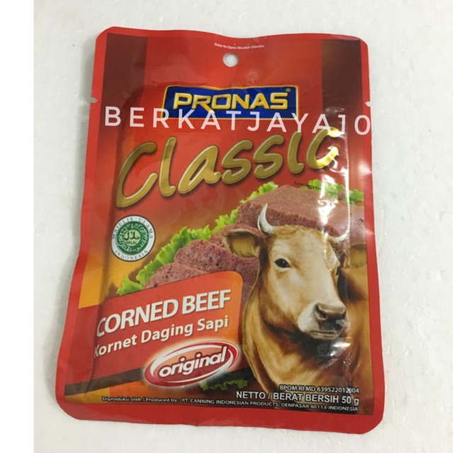 Jual PRONAS Classic Corned Beef Kornet Daging Sapi Original 50 gr ...