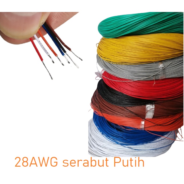 Jual 1Meter Kabel 28awg serabut putih untuk Konektor JST SH1.0 1.25 ZH1 ...