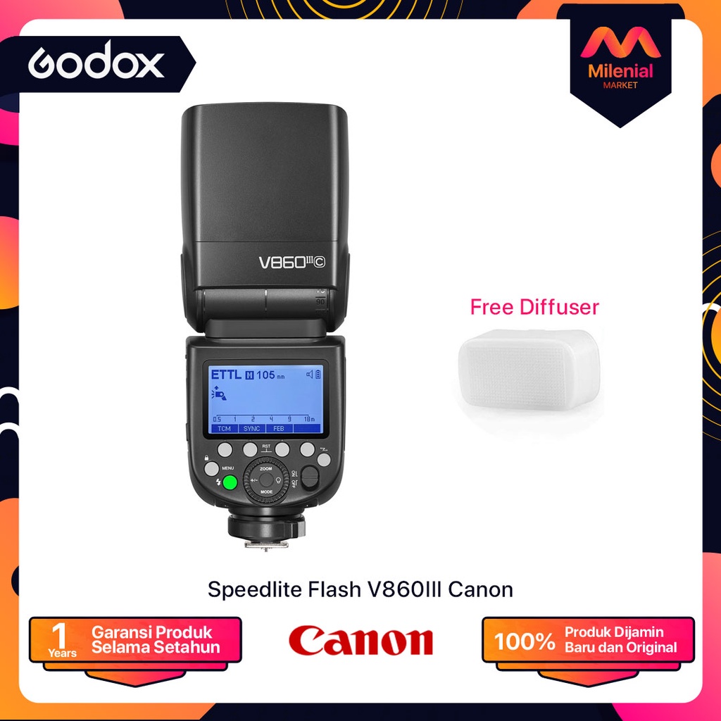 Jual Godox V860III Canon Godox V860 III Canon Flash Camera - For Canon ...