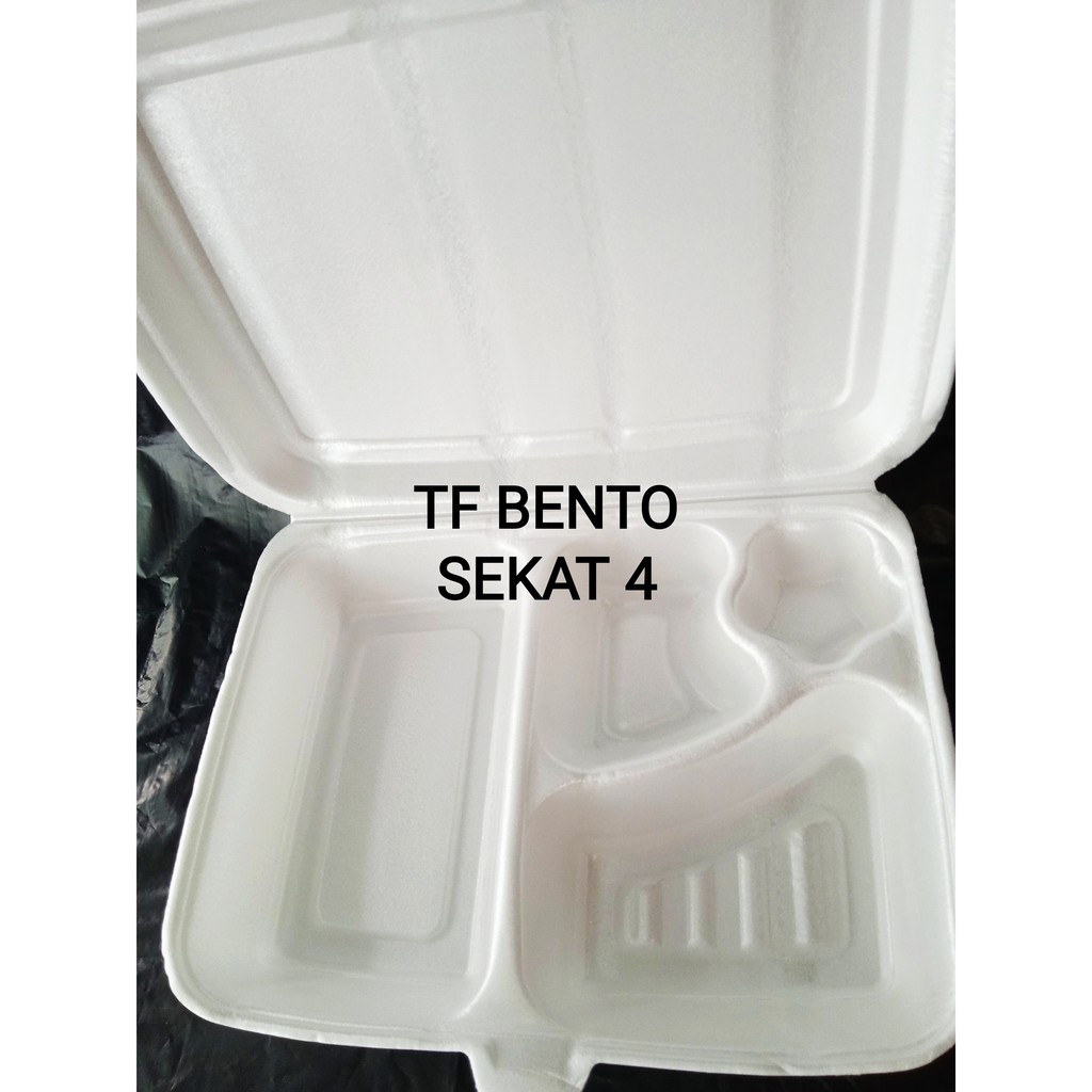 Jual Styrofoam TF 4 sekat bento/Sterofoam bubur ayam nasi snack isi 100 ...