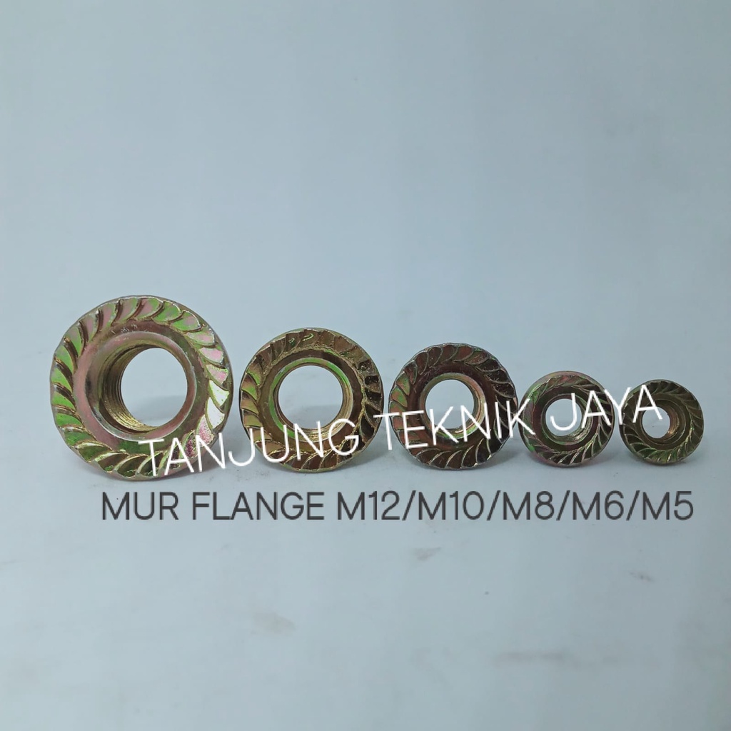Jual 10 pcs mur flange kuning M5 HALUS,M6 HALUS ,M8 HALUS ,M10 HALUS ...