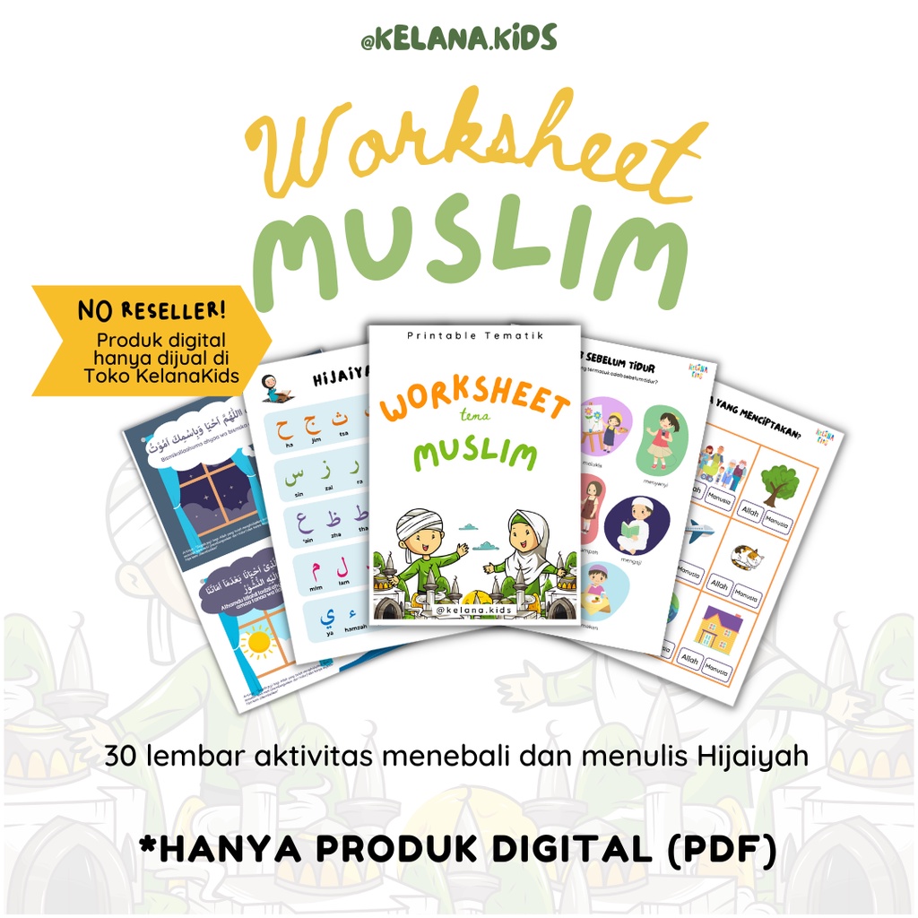 Jual Worksheet Muslim 30 Lembar Kerja Aktivitas Anak Muslim TK PAUD ...