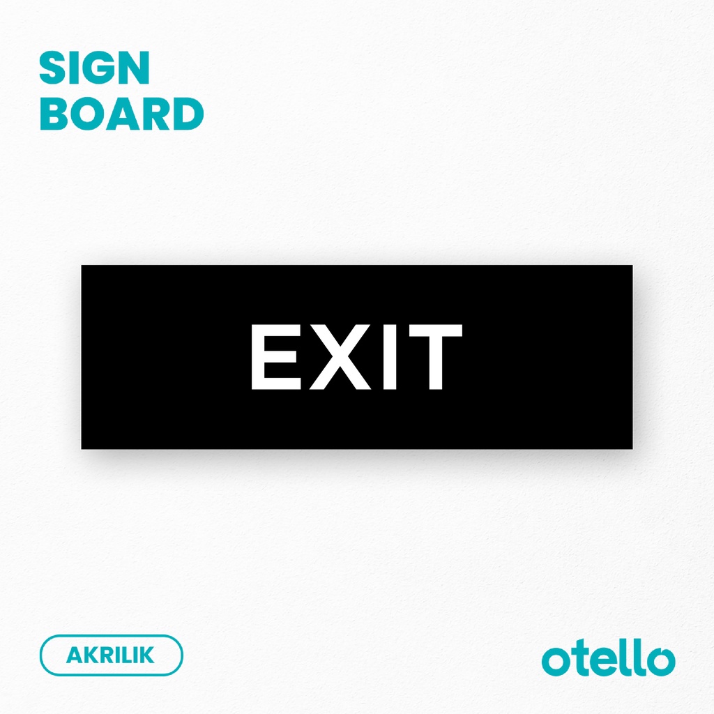Jual Exit Sign Board Label Tempel Akrilik Tanda Keluar Acrylic Print ...