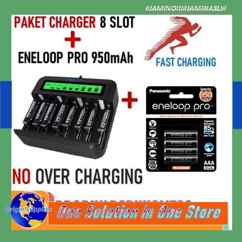 Jual Paket Eneloop PRO + Charger AA / AAA D 8 Slot for enelop - BATERE ...