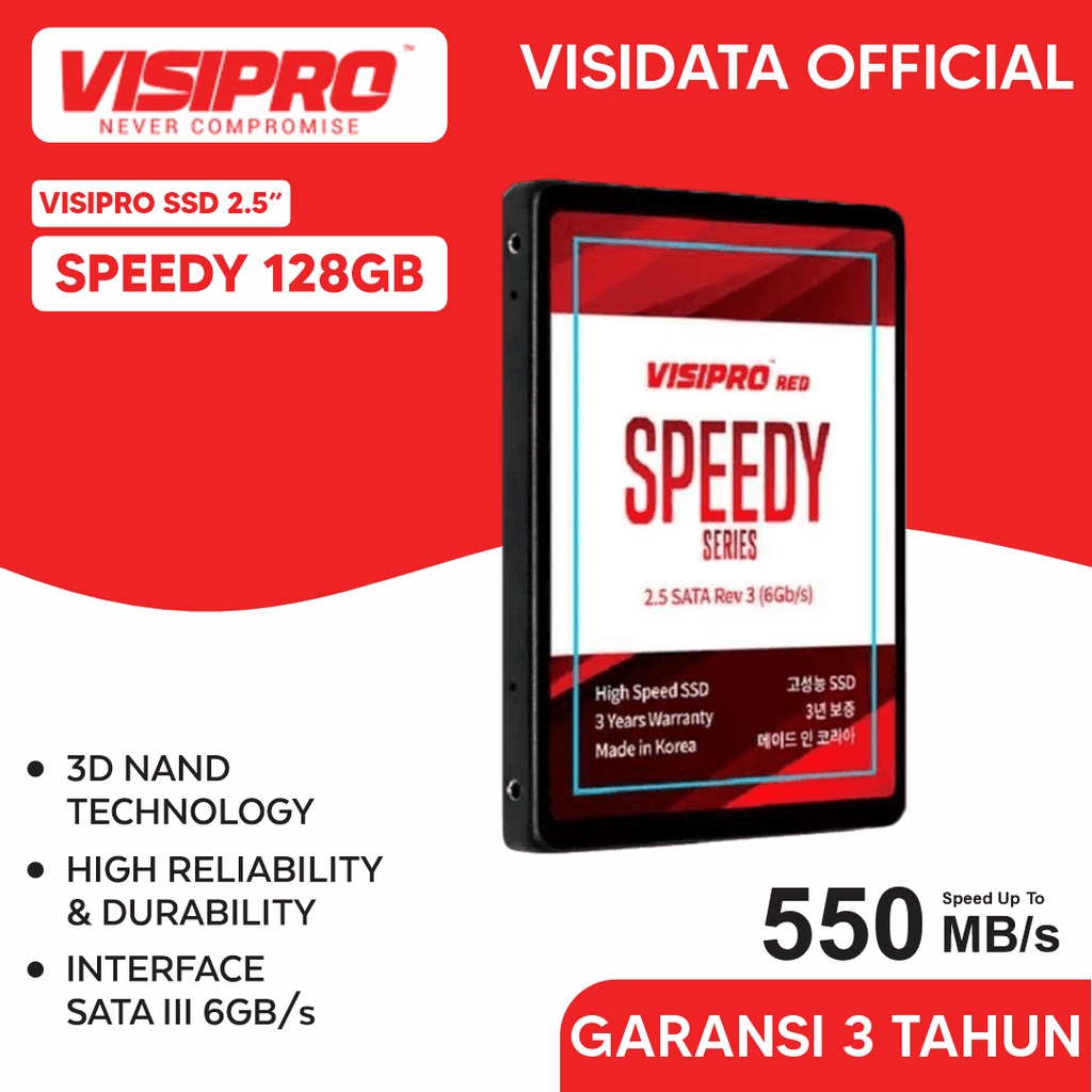 Jual VISIPRO RED SSD SPEEDY 128GB SATA 2.5" Original Garansi 3 tahun ...