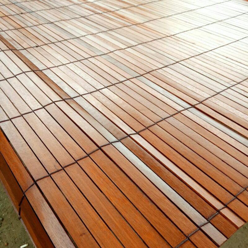 Jual tirai kayu outdoor / krey kayu L 1,5m x T 2,5m / krei kayu / kerei ...