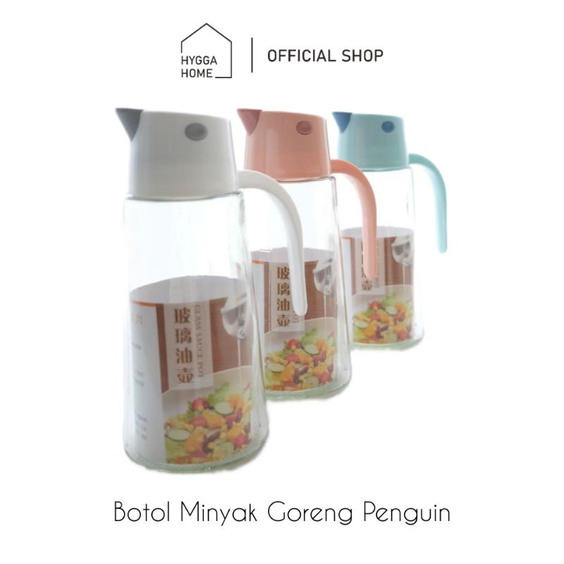 Jual Hygga Home Botol Minyak Goreng PENGUIN 630ml Kaca Tebal/Oil Bottle ...