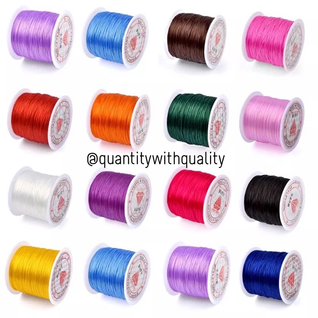 Jual Tali Benang Karet Elastis 60 Meter Uk 0,4mm Super Kuat Bahan Craft ...