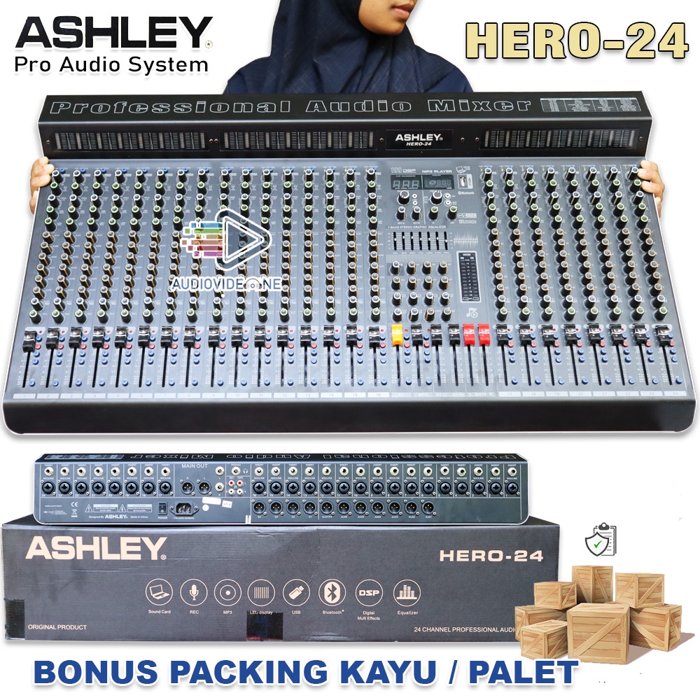 Jual Mixer Ashley Hero 24 Original 7 Aux 4 Sub Grub Mikser 24 Chanel Original Free Packing Kayu ...