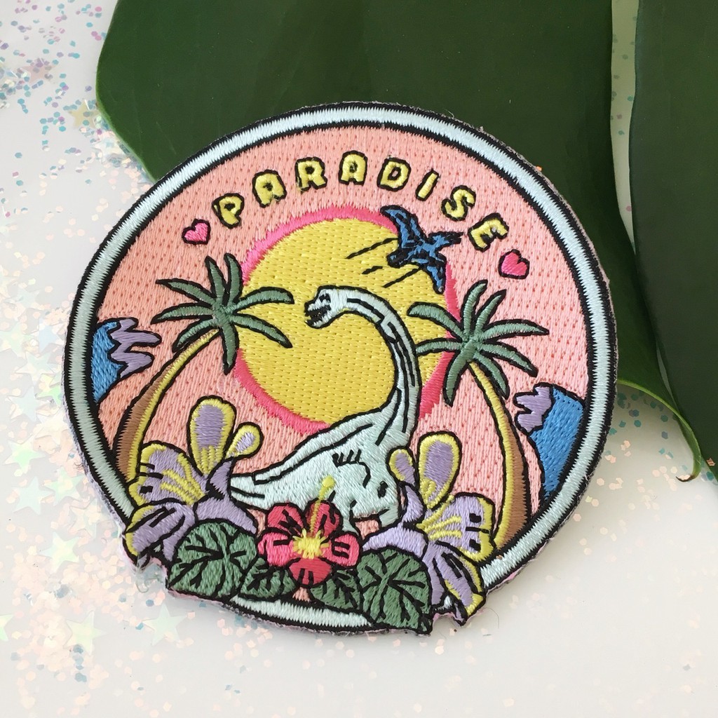 Jual Paradise Dinosaurus Iron Patch Bordir Tempel Emblem Bordir Patches ...