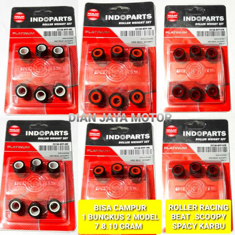 Jual ROLLER RACING INDOPARTS BEAT .SCOOPY SPACY KARBU 7.8 10 GRAM BISA ...