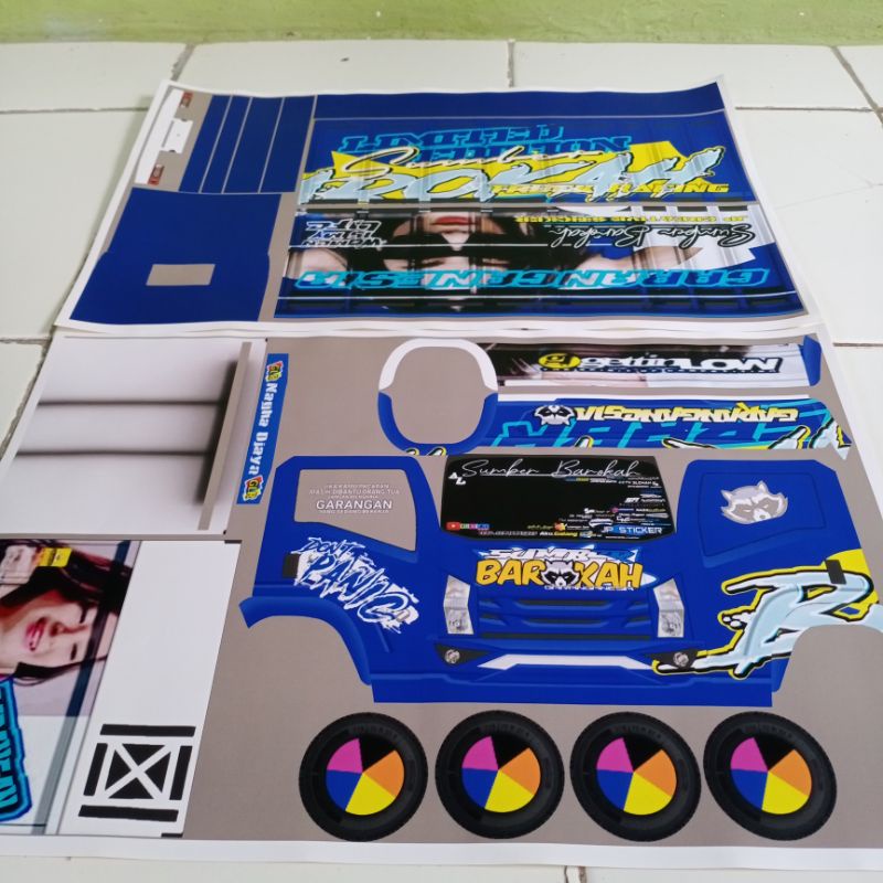 Jual Stiker Mobil truk oleng pola stiker Miniatur truck oleng Stiker ...