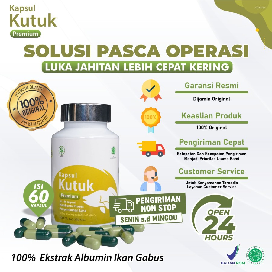 Jual KAPSUL KUTUK PREMIUM Original Ekstrak Albumin Sari Ikan Gabus BPOM MUI | Shopee Indonesia