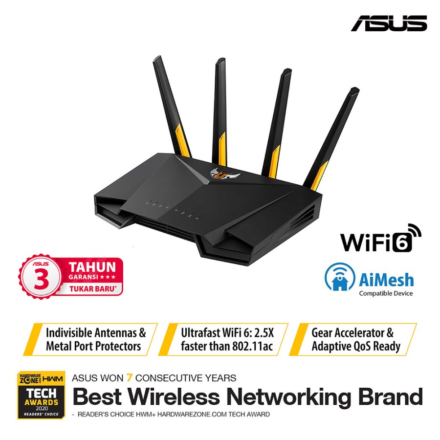 Jual ASUS TUF-AX3000 Dual Band WiFi 6 Gigabit Gaming Router with AiMesh ...