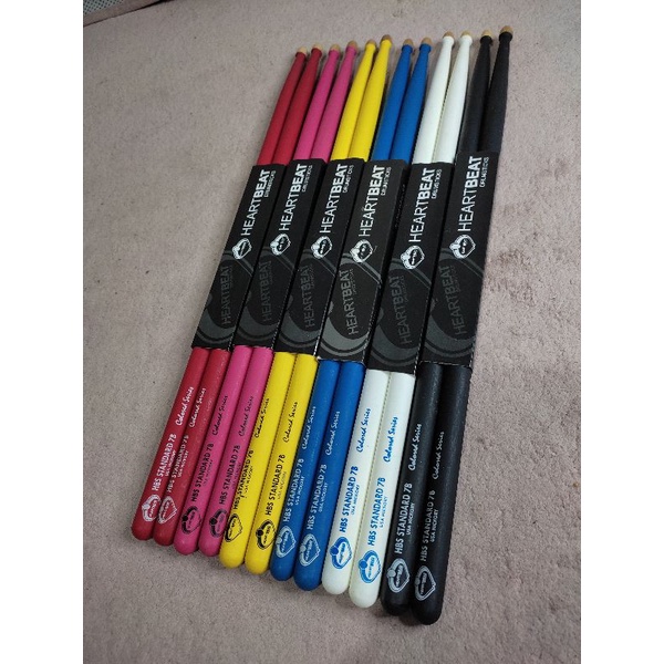 Jual Drum Stick Heartbeat Color Series 7B Acorn Tip Stik Drum | Shopee ...