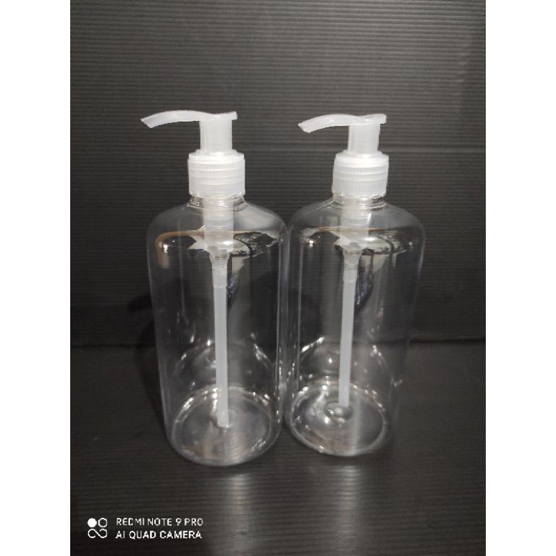Jual Botol Pet 500ml Clear Tutup Pump Hitam | Botol Pump | Botol Body ...