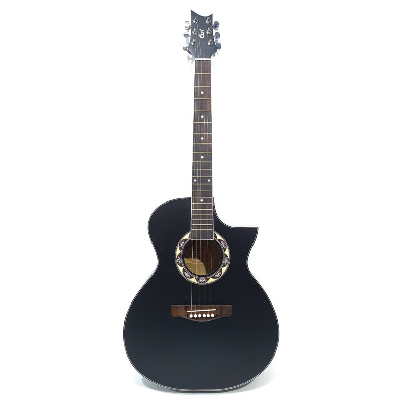 Jual Gitar Akustik Merk Cort Warna Hitam Doff Trusrod Senar String ...