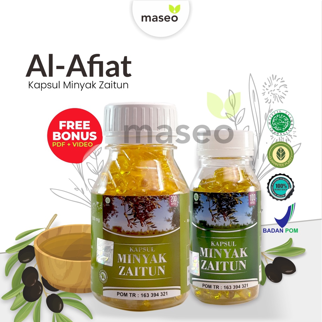Jual Minyak Zaitun Kapsul Al Afiat Olive Oil Suplemen Diet Kolesterol ...