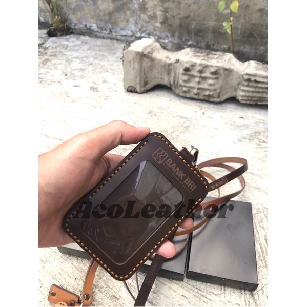 Jual Name Tag Kulit Logo BRI - Id Card Kulit Bank BRI - Id Card Holder ...