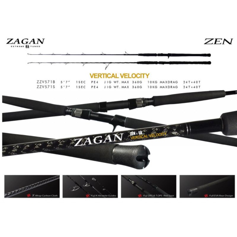 Jual ZAGAN Joran Spinning & Overhead VERTICAL VELOCITY Carbon X wrap ...