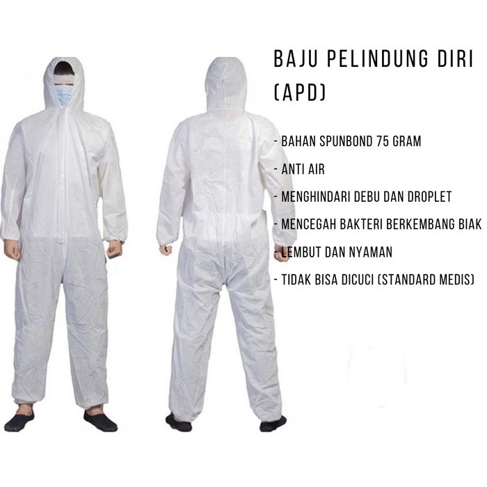 Jual BAJU APD/BAJU PELINDUNG/APD SUIT/SAFETY SUIT/MODEL COVERALL (warna ...