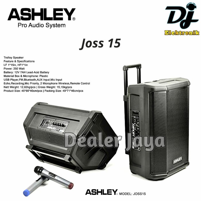 Jual Speaker Portable Ashley JOSS 15 / JOSS15 - 15 inch | Shopee Indonesia
