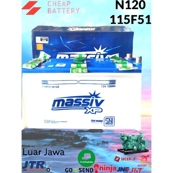 Jual Accu/ aki basah massiv xp n120 12v 120ah generator genset doozer ...