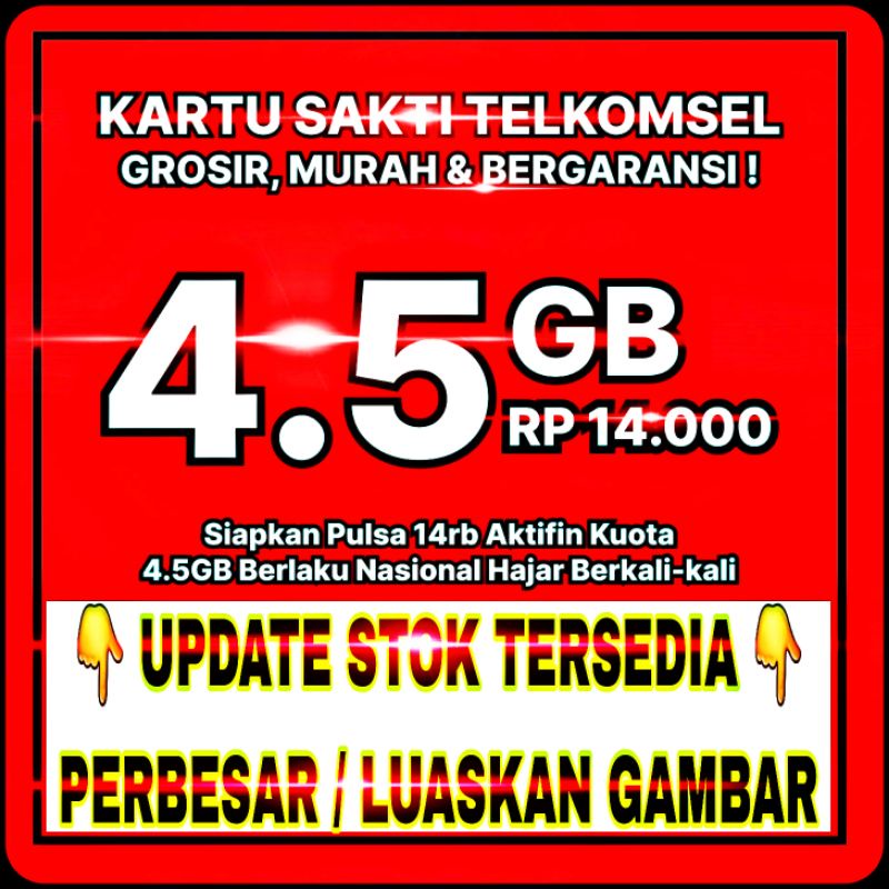 Jual KARTU SAKTI TELKOMSEL KARTU PERDANA TELKOMSEL COMBO SAKTI 4.5GB VARIASI | Shopee Indonesia