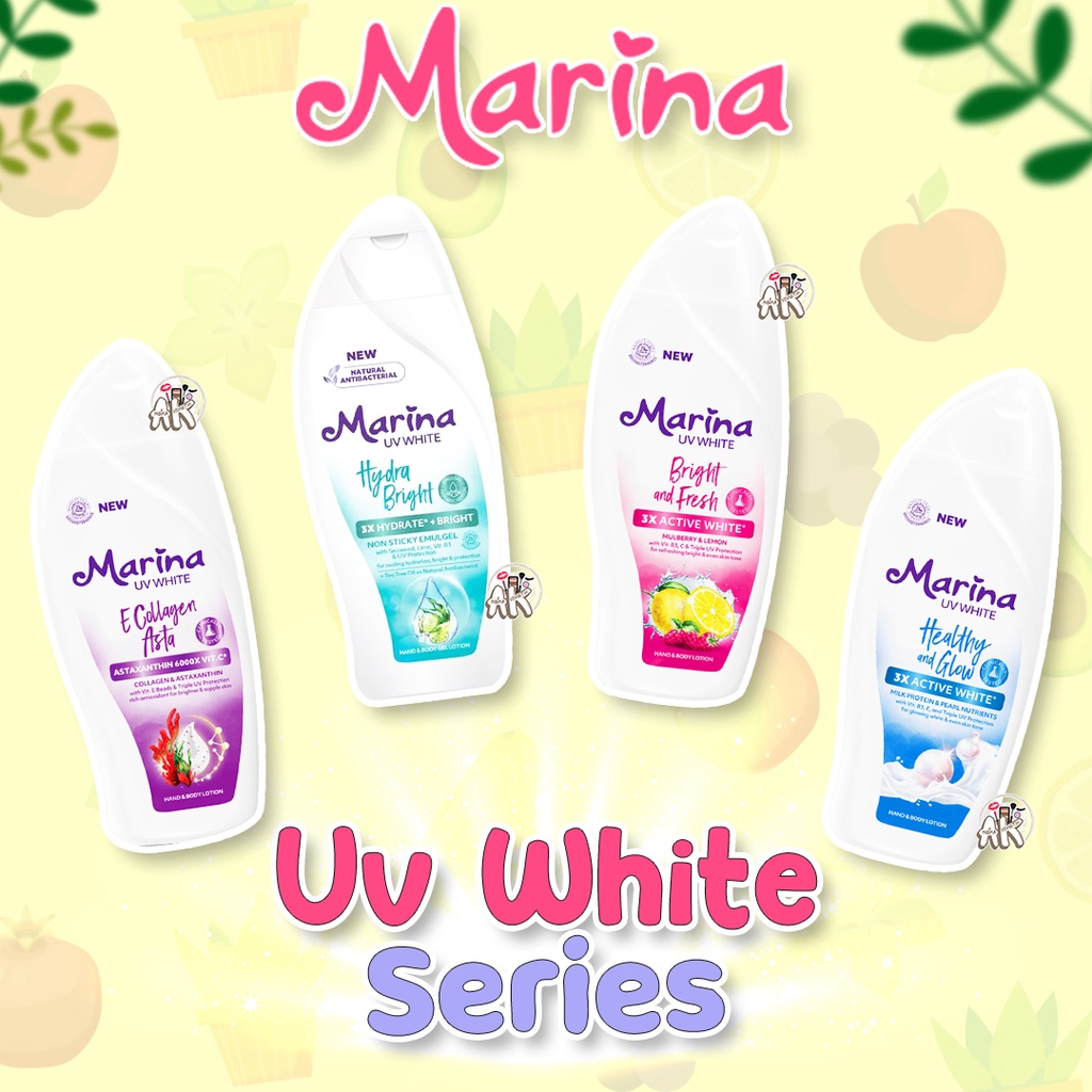 Jual MARINA HAND BODY LOTION UV WHITE SERIES 92ML / 185ML ( READY ALL VARIAN ) | Shopee Indonesia