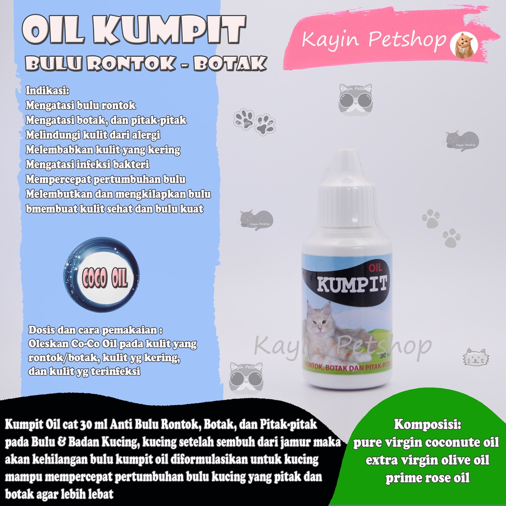 Jual KUMPIT OIL 30ml - penumbuh Bulu Kucing (mempercepat pertumbuhan ...