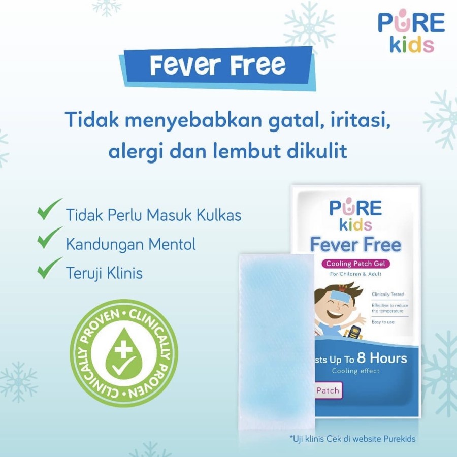 Jual Pure Kids Pure Baby Fever Free Cooling Patch Gel Plester Demam ...