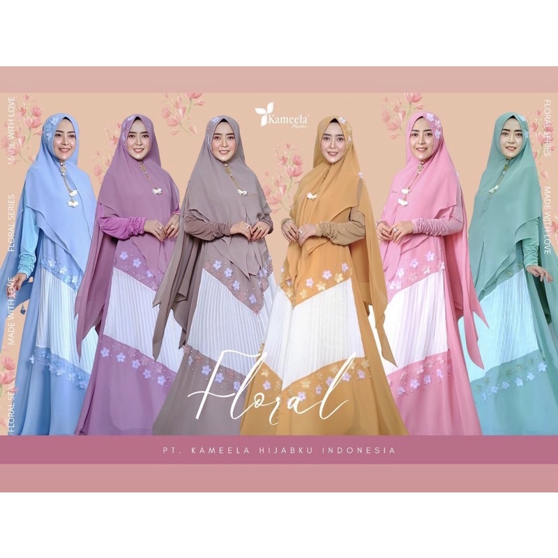 Jual FLORAL SET ORIGINAL KAMEELA HIJABKU | Shopee Indonesia