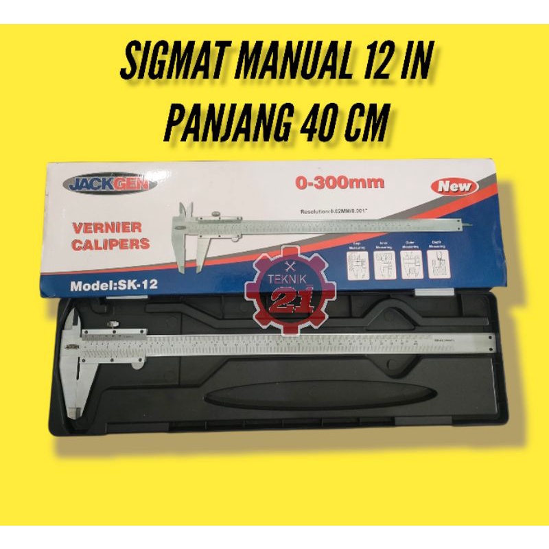 Jual SIGMAT MANUAL 12 IN JANGKA SORONG 300 MM VERNIER CALIPER 12 IN | Shopee Indonesia