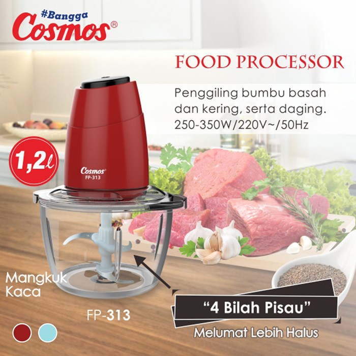 Jual COSMOS Food Processor 1,2 Liter Chopper/Blender FP - 313 (2 WARNA ...