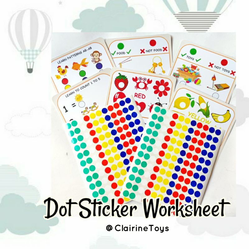Jual PAKET DOT STICKER WORKSHEET LEVEL 1 - Lembar Kerja Anak - Paket ...