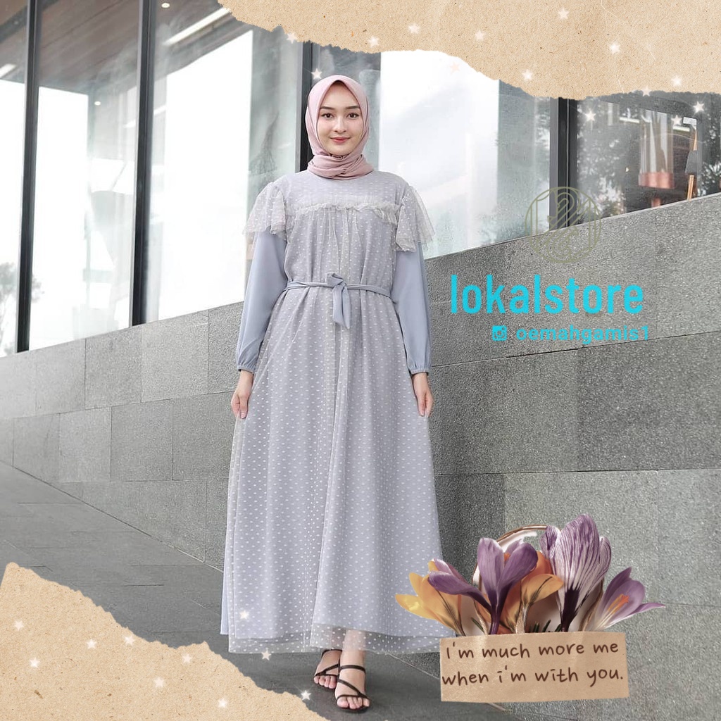 Jual PASTI MURAH, GAMIS MIRA DRESS TILE DOTY BRUKAT IMPORT GAMIS MUSLIM ...