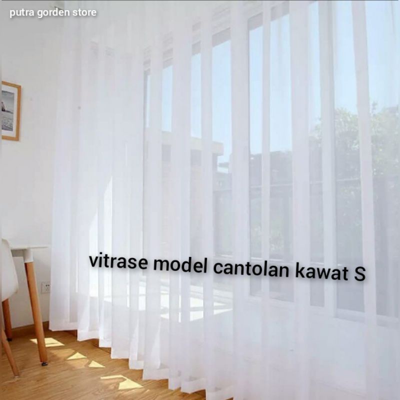 Jual Vitrase Gorden model cantolan kawat S untuk ukuran lebar 150cm | Shopee Indonesia