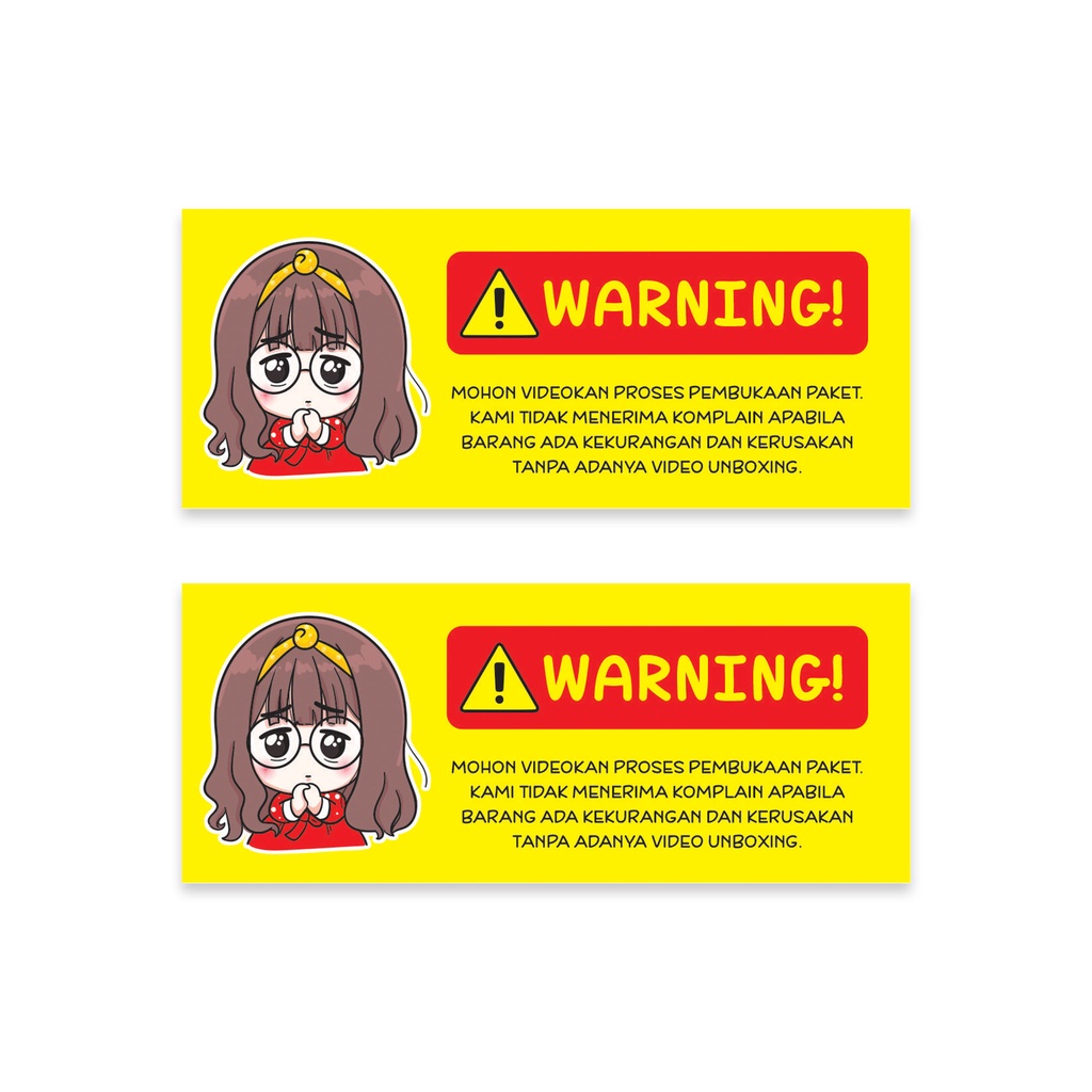 Jual 20 Stiker Video Unboxing VU001 Label Paket Warning | Shopee Indonesia
