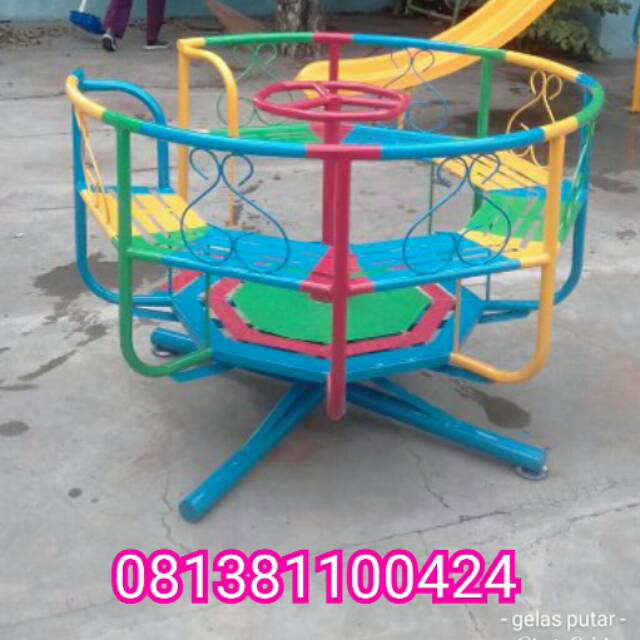 Jual Mainan anak tk putaran taman bermain gelas putar besi galvanis ...