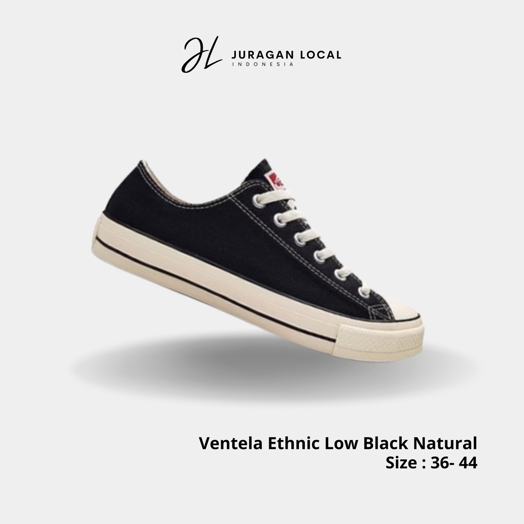 Jual Sepatu Ventela Ethnic Low Black Natural Size 33-44 Original Made In Indonesia | Shopee ...