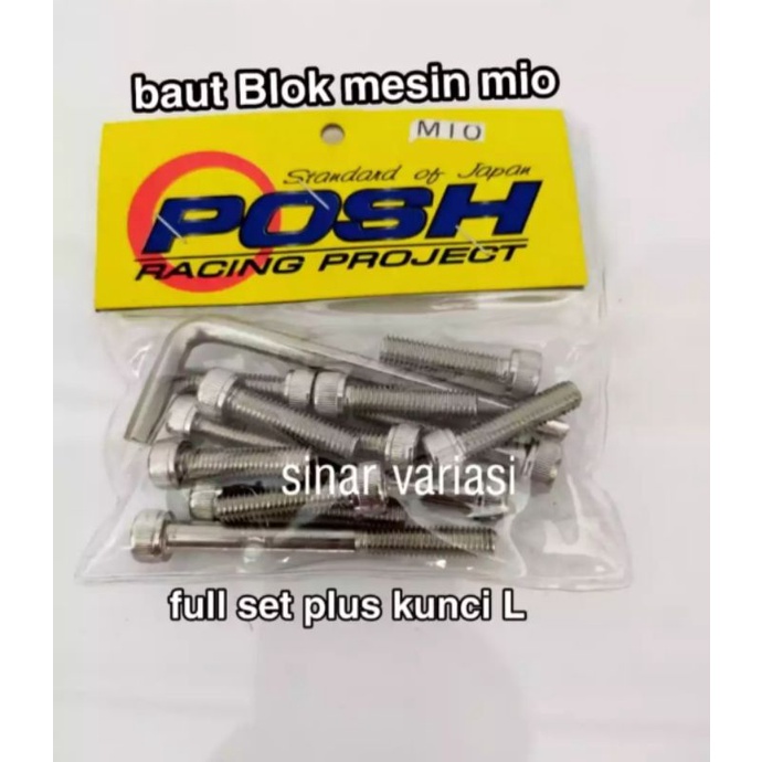 Jual Baut blok mesin CVT Yamaha mio -mio m3-mio soul full chrome ...