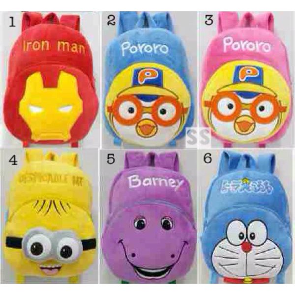 Jual HOT SALE!!! TAS ANAK RANSEL BONEKA IRONMAN PORORO MINION BARNEY ...
