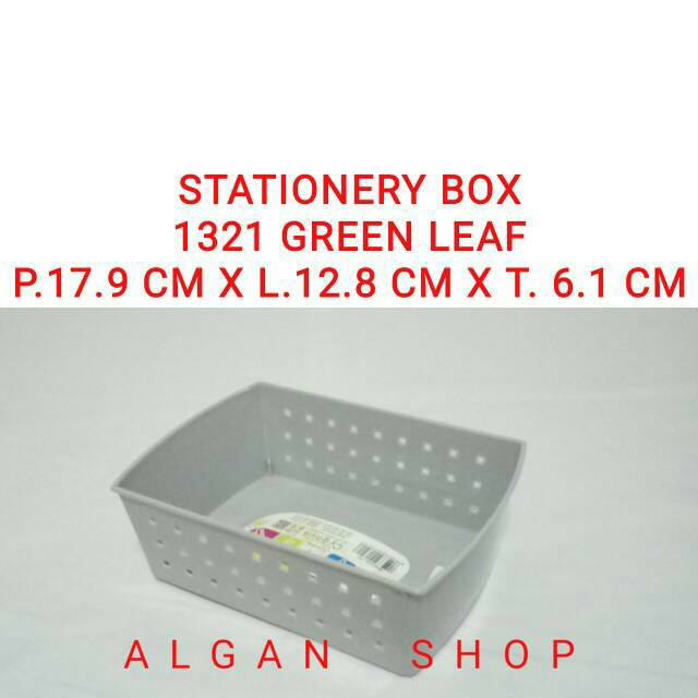 Jual Keranjang Plastik Box Stationery 1321 Green Leaf Basket Kotak ...