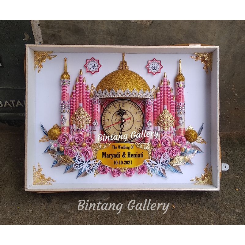 Jual LAYOUT Mahar Pernikahan Bentuk masjid / mahar masjid terbang ...