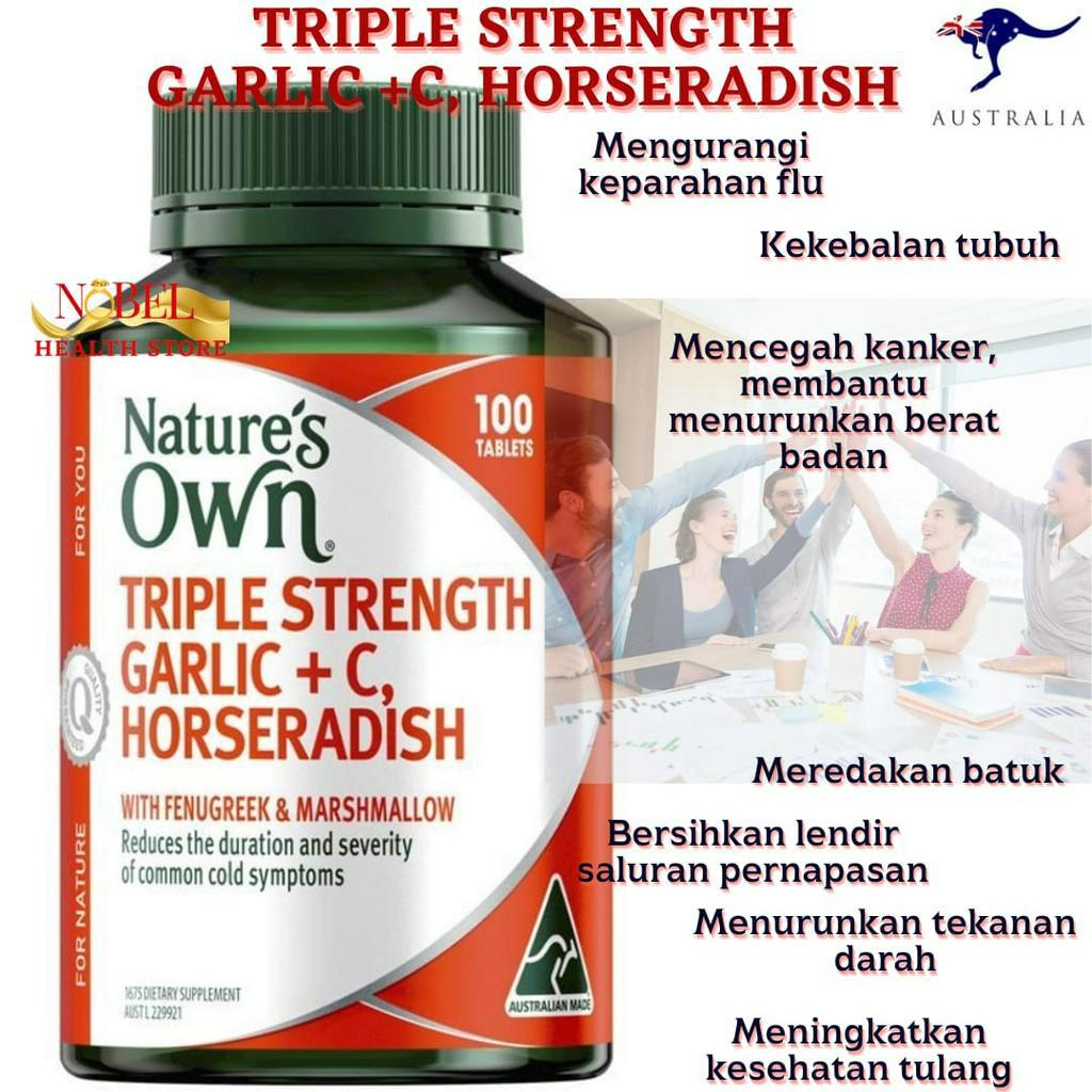 Jual Nature's Own Garlic, Vitamin C + Horseradish Triple Strength for ...