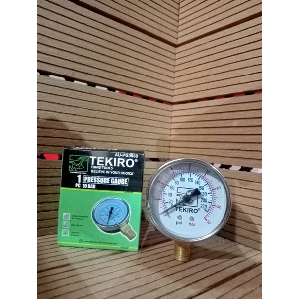 Jual Tekiro Pressure Gauge 10 Bar, Amper Kompresor, Alat Ukur Tekanan ...