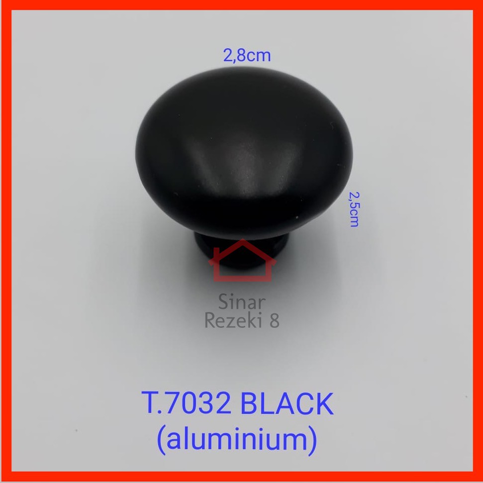 Jual Handle / Tarikan 7032 Hitam Black Aluminium Knob Bulat Laci Pintu ...