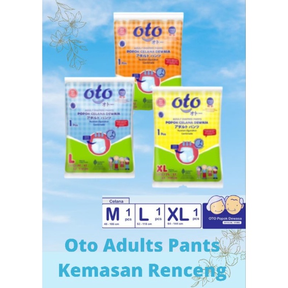 Jual OTO ADULT DIAPERS PANTS | OTO POPOK CELANA DEWASA [Size : M/L/XL per 1 Sachet] | Shopee ...