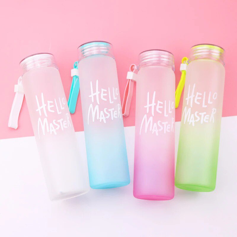 Jual BOTOL MINUM KACA HELLO MASTER GLASS WATER BOTTLE | Shopee Indonesia
